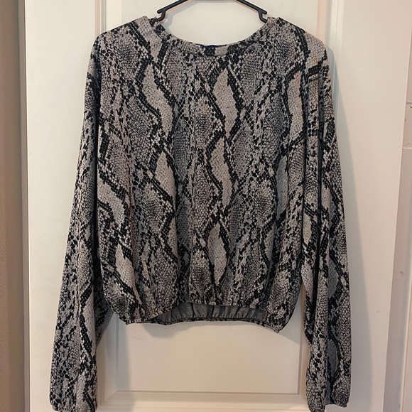 Zara | Tops | Zara Bubble Hem Snakeskin Top | Poshmark